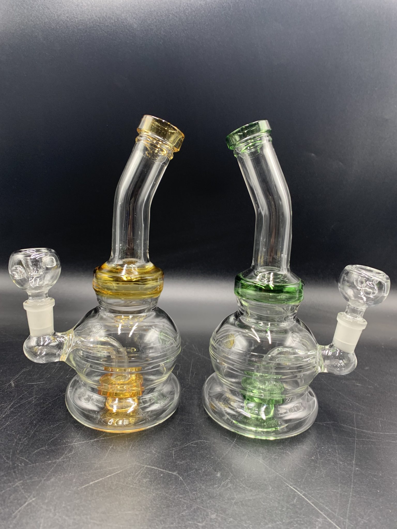 9 INCH ROUND CHAMBER WATER PIPE WITH COLORED RIM PCL8035 — Himalayan ...