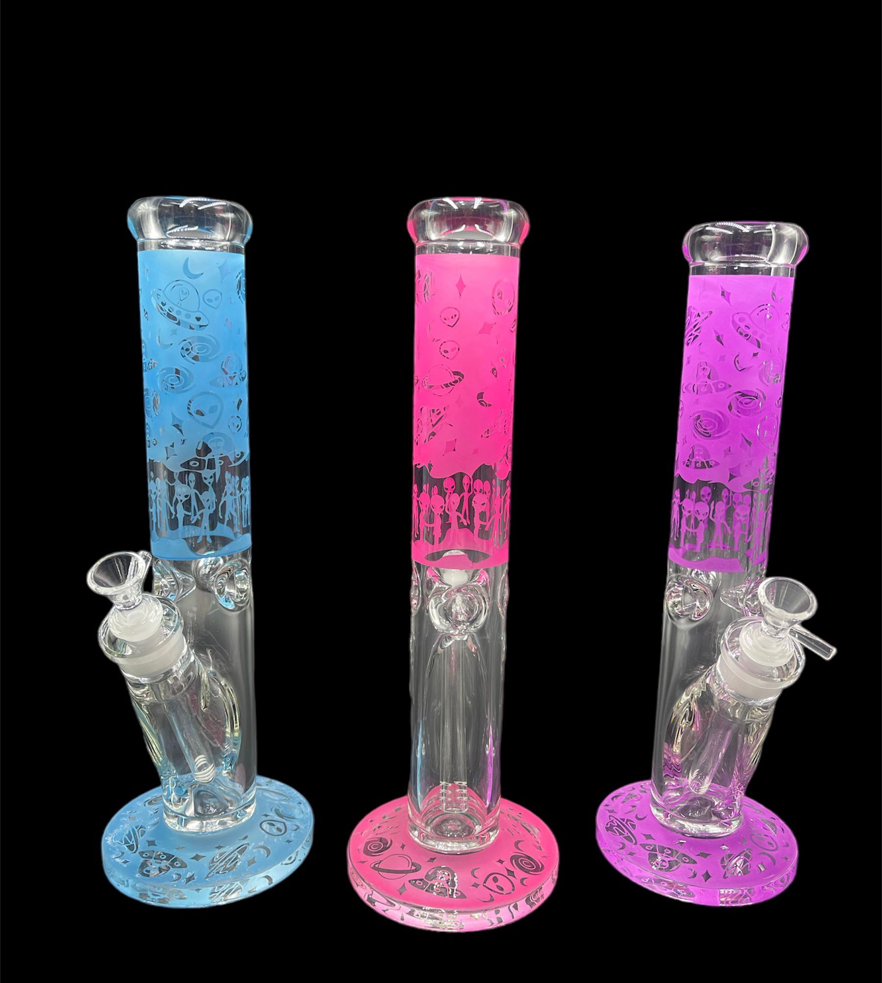 NEON ALIENS CYLINDER WATER PIPE PCL8453 — Himalayan Group Inc.