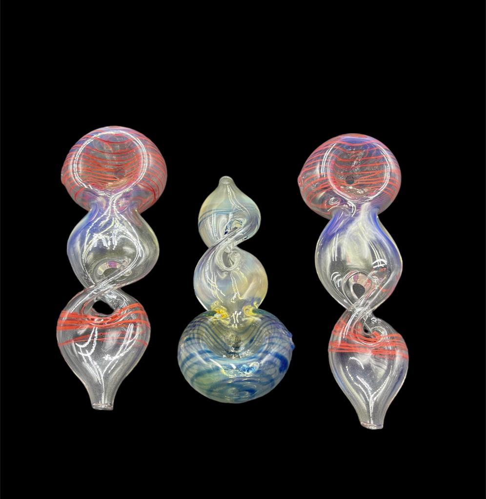 4 INCH TWISTED CLEAR HAND PIPE RS3329 — Himalayan Group Inc.