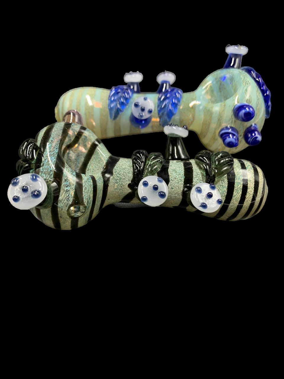 DOTTED LEAF SWIRL HAND PIPE RS3458 — Himalayan Group Inc.